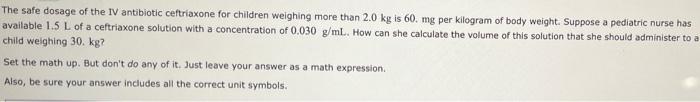 Solved i do not need the final answer... i need the equation | Chegg.com Solved i do not need the final answer... i need the equation | Chegg.com