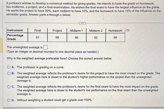 Solved c. Calculate an (unweighted) average of these five | Chegg.com