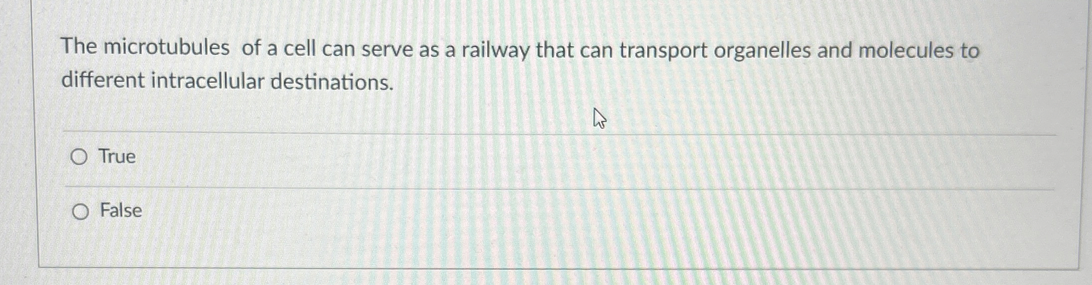 Solved The microtubules of a cell can serve as a railway | Chegg.com