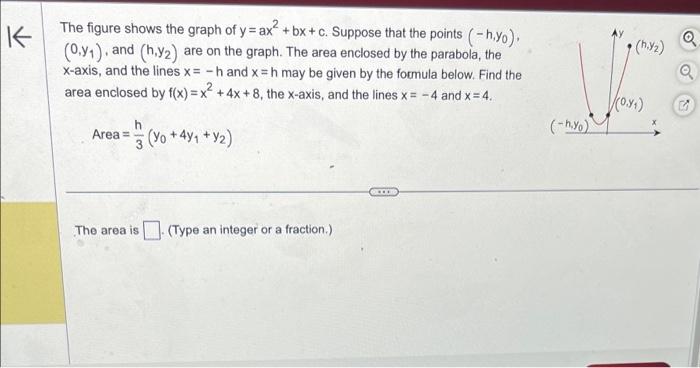 Solved The figure shows the graph of y=ax2+bx+c. Suppose | Chegg.com