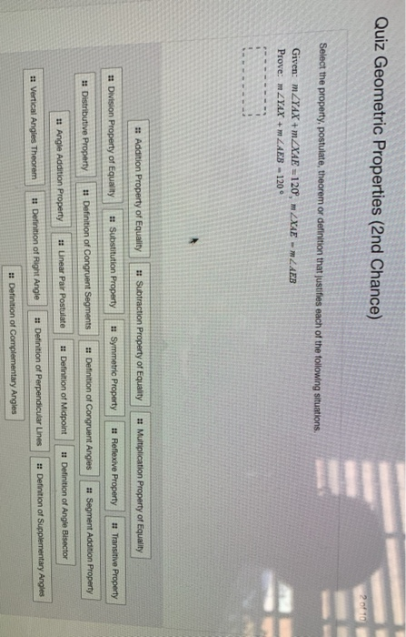 Solved Quiz Geometric Properties (2nd Chance) 2 of 10 Select | Chegg.com