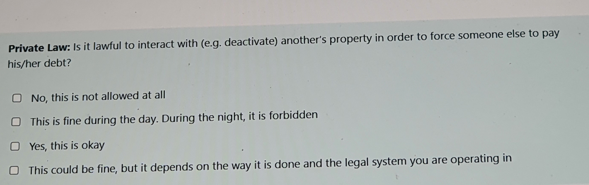 Solved Private Law: Is it lawful to interact with (e.g. | Chegg.com