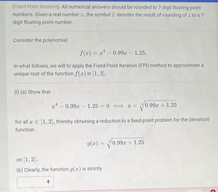 Solved (Fixed-Point Iteration). All numerical answers should | Chegg.com