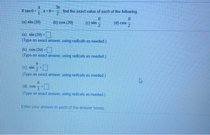 Solved If tan = | Chegg.com
