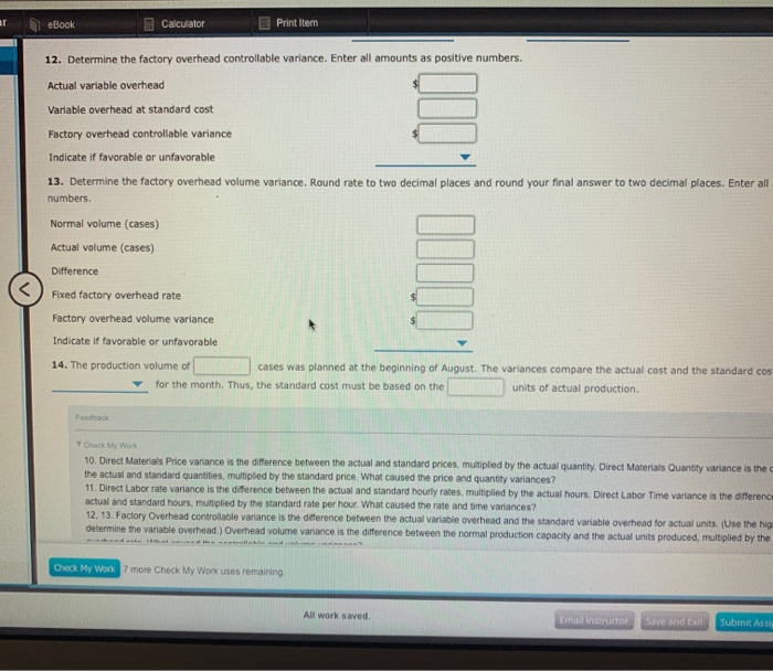 Solved eBook Calculator Print Item 9. Prepare the August | Chegg.com