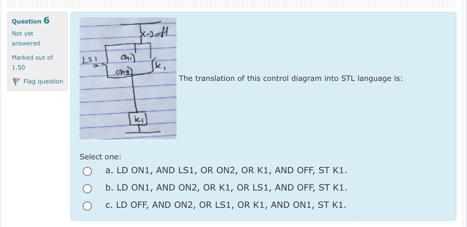 Solved Question 6Not yetansweredMarked out of1.50Flag | Chegg.com