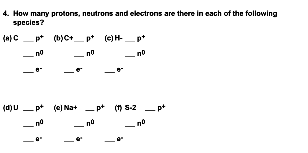Solved How many protons, neutrons and electrons are there in | Chegg.com