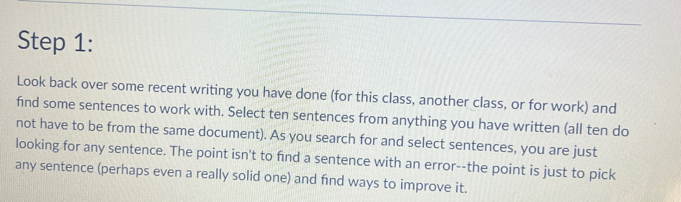 Solved Step 1:Look back over some recent writing you have | Chegg.com