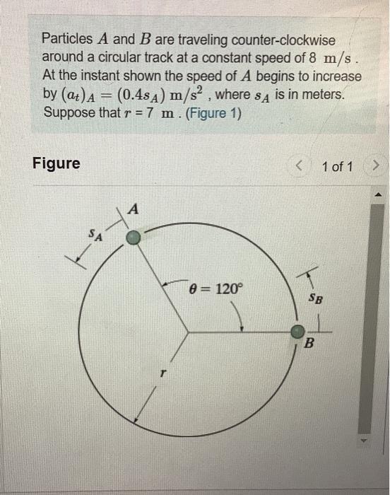 Solved Particles A and B are traveling counter-clockwise | Chegg.com