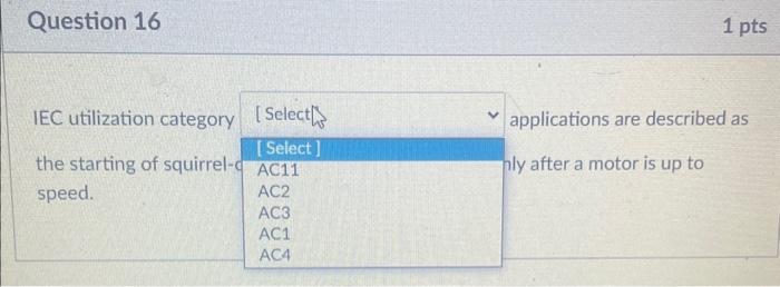Solved IEC utilization category applications are described | Chegg.com