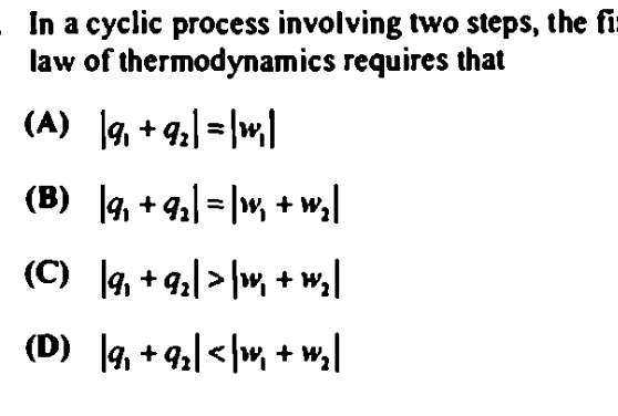Solved In ﻿a cyclic process involving two steps, the | Chegg.com