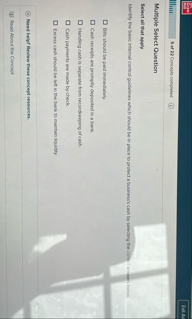 Solved GrawHiti5 ﻿of 22 ﻿Concepts completedMultiple Select | Chegg.com