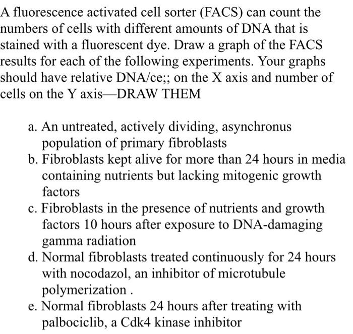 Solved A fluorescence activated cell sorter (FACS) can count | Chegg.com