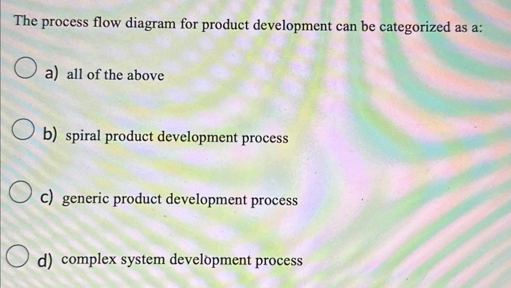 Solved The process flow diagram for product development can | Chegg.com