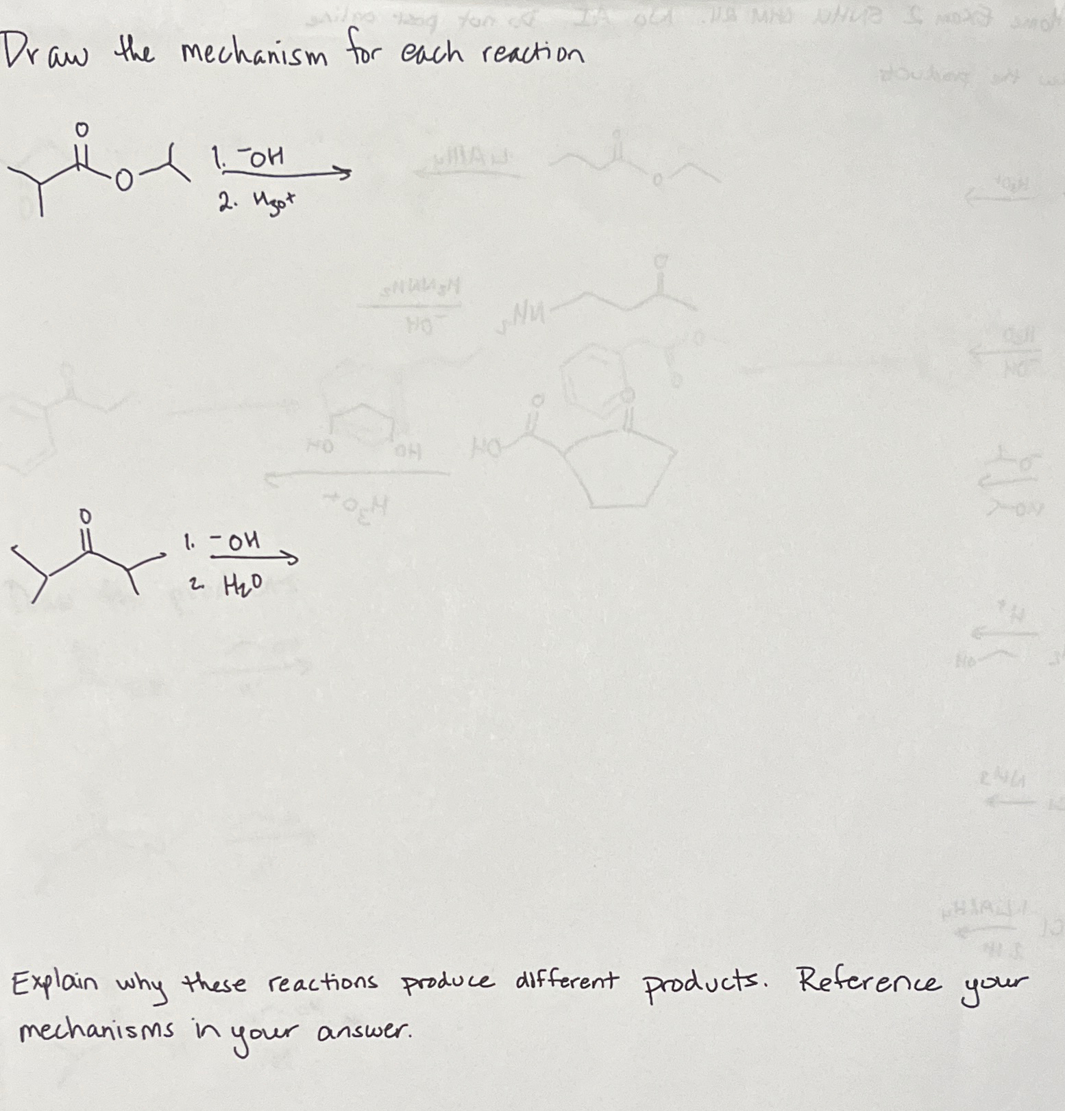 Solved Draw the mechanism for each reaction and explain why | Chegg.com