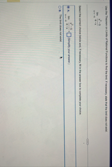 Solved Use the Theorem on Limits of Rational Functions to | Chegg.com