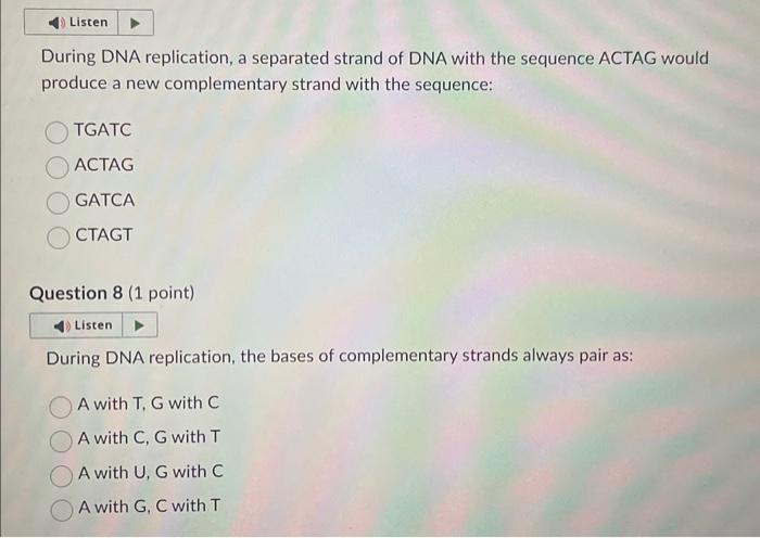 Solved During DNA replication, a separated strand of DNA | Chegg.com