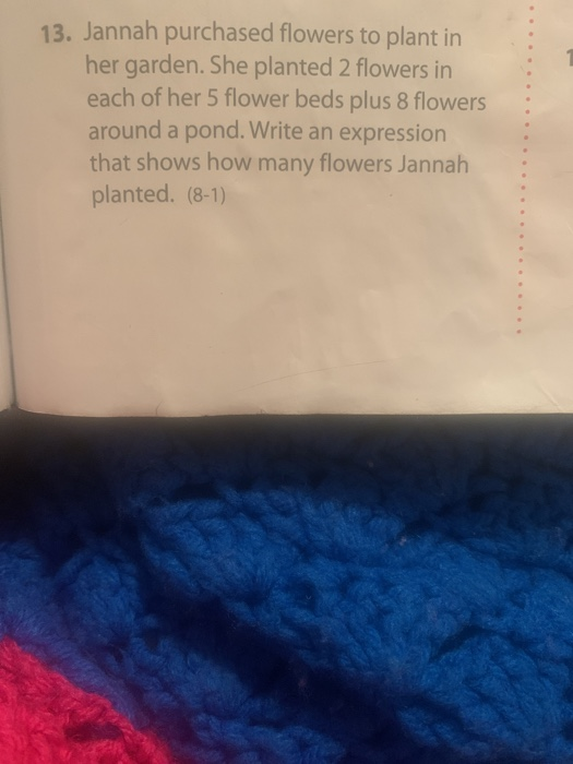 Solved 13. Jannah purchased flowers to plant in her garden. | Chegg.com