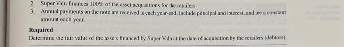 Solved Real World Analysis Super Valu Stores Inc. is a large | Chegg.com