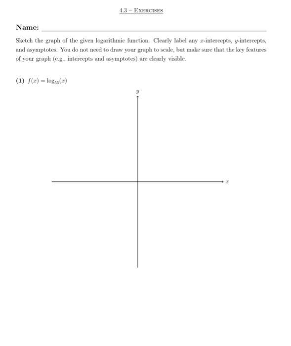 Solved Sketch the graph of the given logarithmic function. | Chegg.com