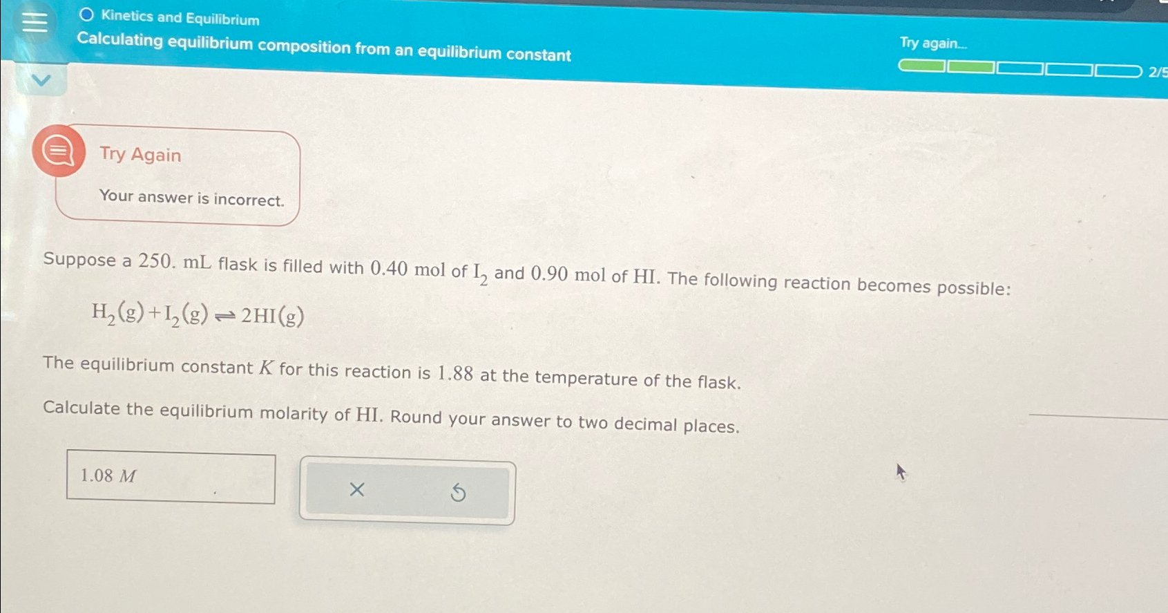 Solved Kinetics and EquilibriumCalculating equilibrium | Chegg.com
