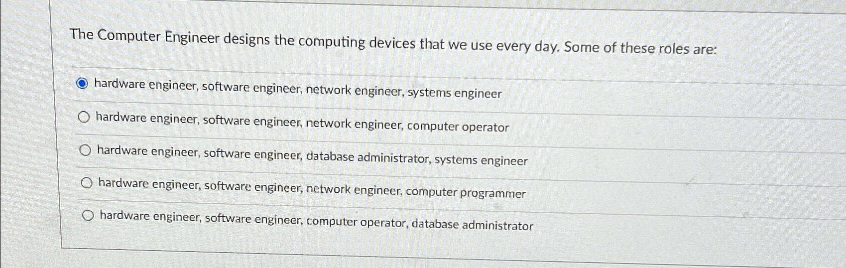 Solved The Computer Engineer designs the computing devices | Chegg.com