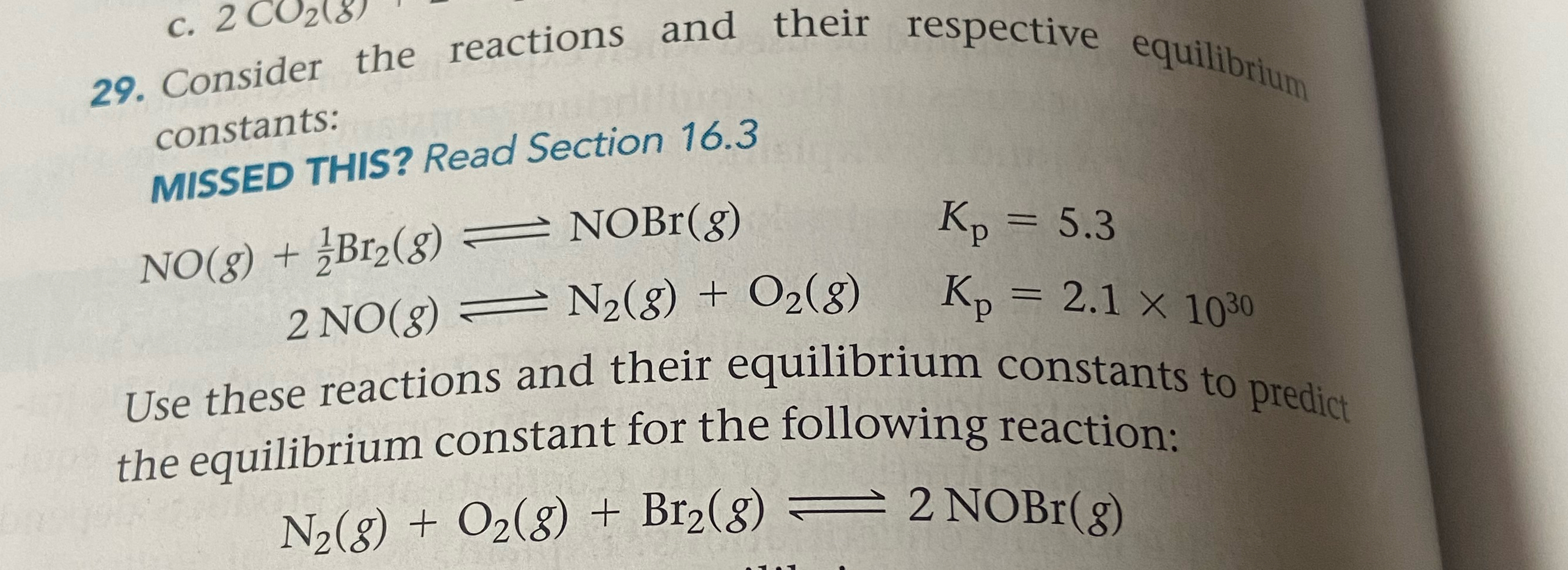 Solved Consider the reactions and their respective | Chegg.com