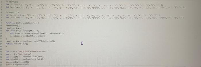 Solved leet translatorIve tried two solutions to this but | Chegg.com
