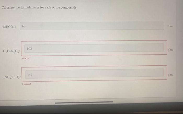Solved Calculate the formula mass for each of the compounds. | Chegg.com