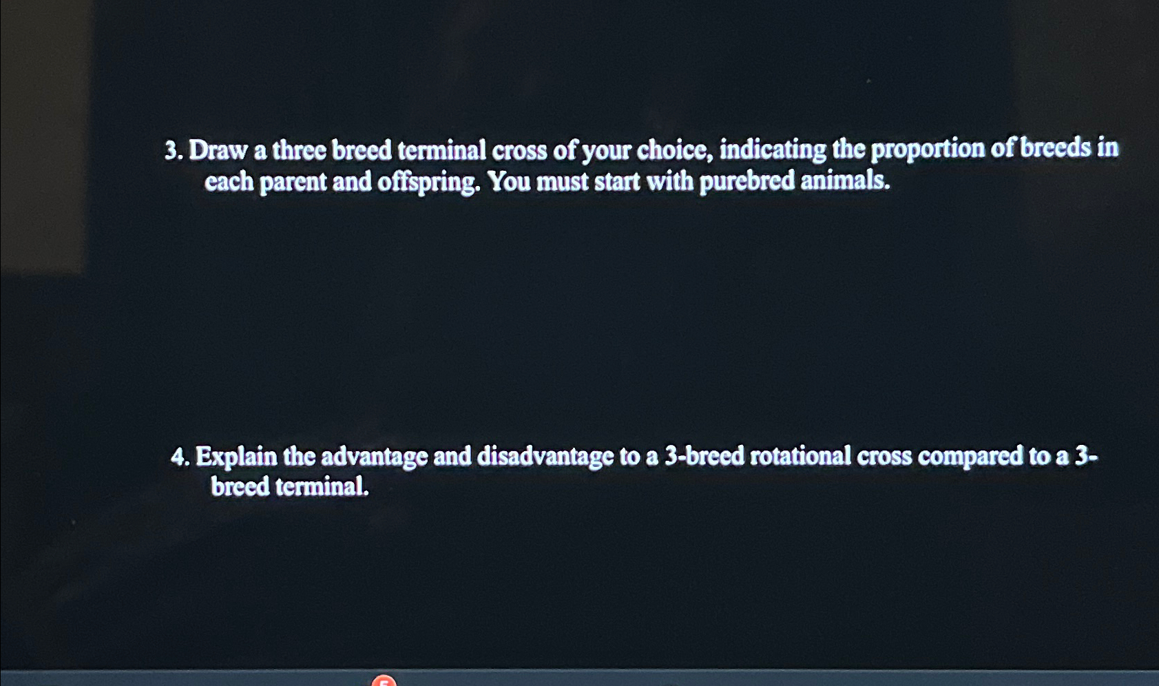 Solved Draw a three breed terminal cross of your choice, | Chegg.com
