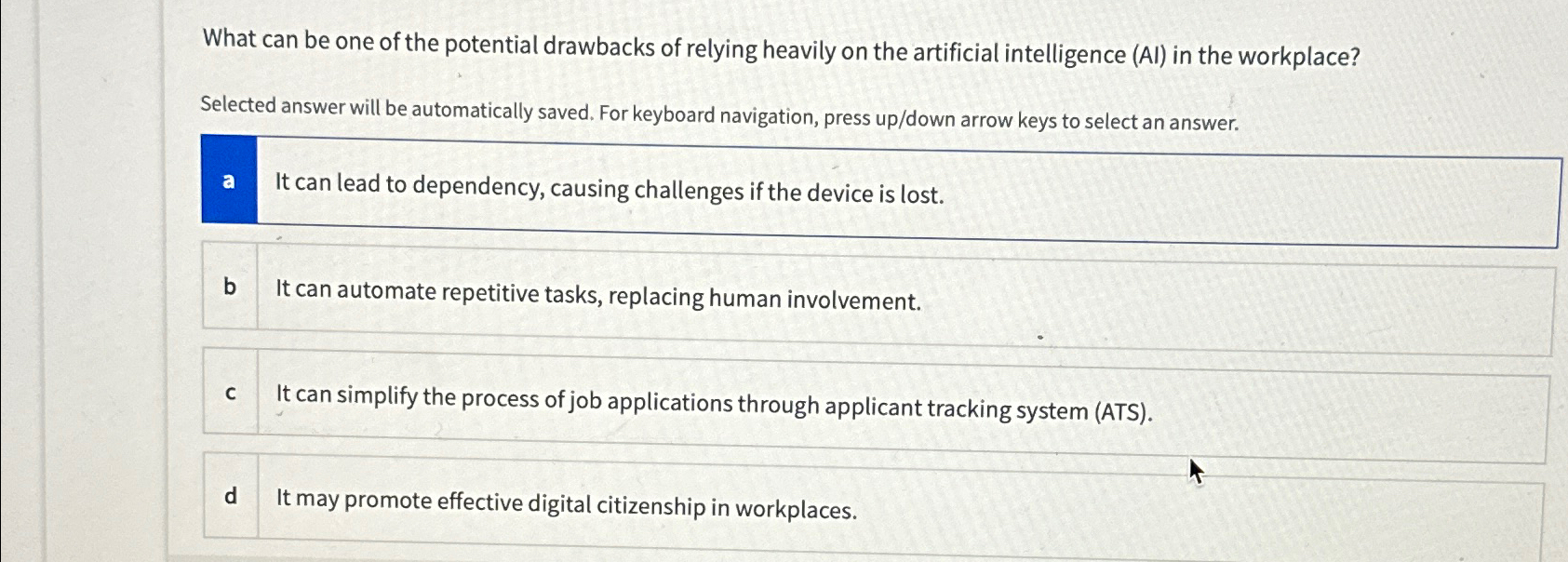 Solved What can be one of the potential drawbacks of relying | Chegg.com