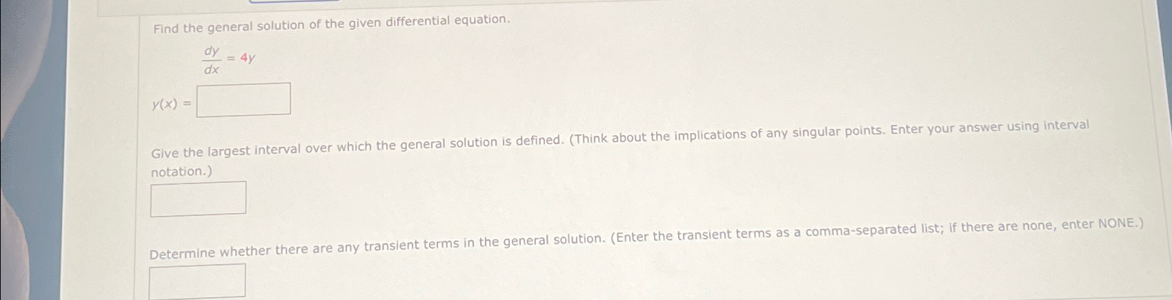 Solved Find the general solution of the given differential | Chegg.com