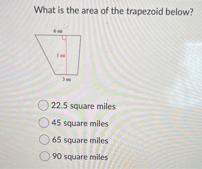 Solved What is the area of the trapezoid below? 22.5 square | Chegg.com
