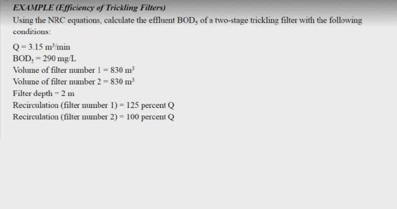 Solved And also find bod loading rate and hydraulic rate for | Chegg.com