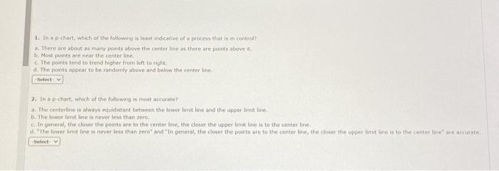 Solved Process Control: p-chart Conceptual Overview: | Chegg.com