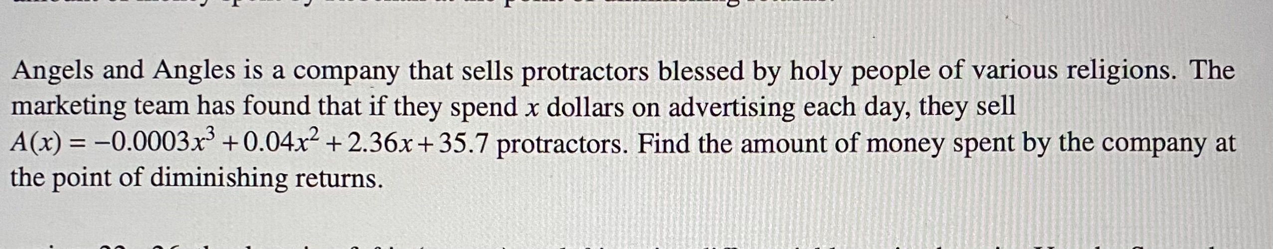 Solved Angels and Angles is a company that sells protractors | Chegg.com