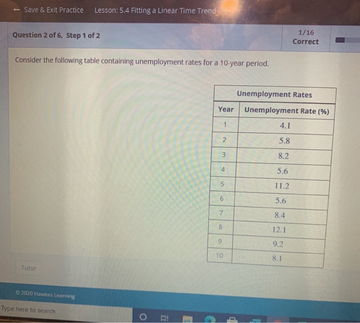 Solved Save & Exit Practice Lesson: 5.4 Fitting a Linear | Chegg.com