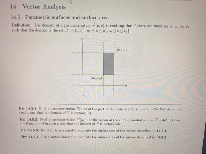 Solved 14.5 Parametric surfaces and surface area Definition: | Chegg.com