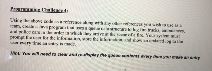 Solved Programming Assignment 4: Queue Introduction package | Chegg.com