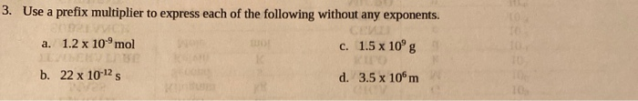 Solved 3. Use a prefix multiplier to express each of the | Chegg.com