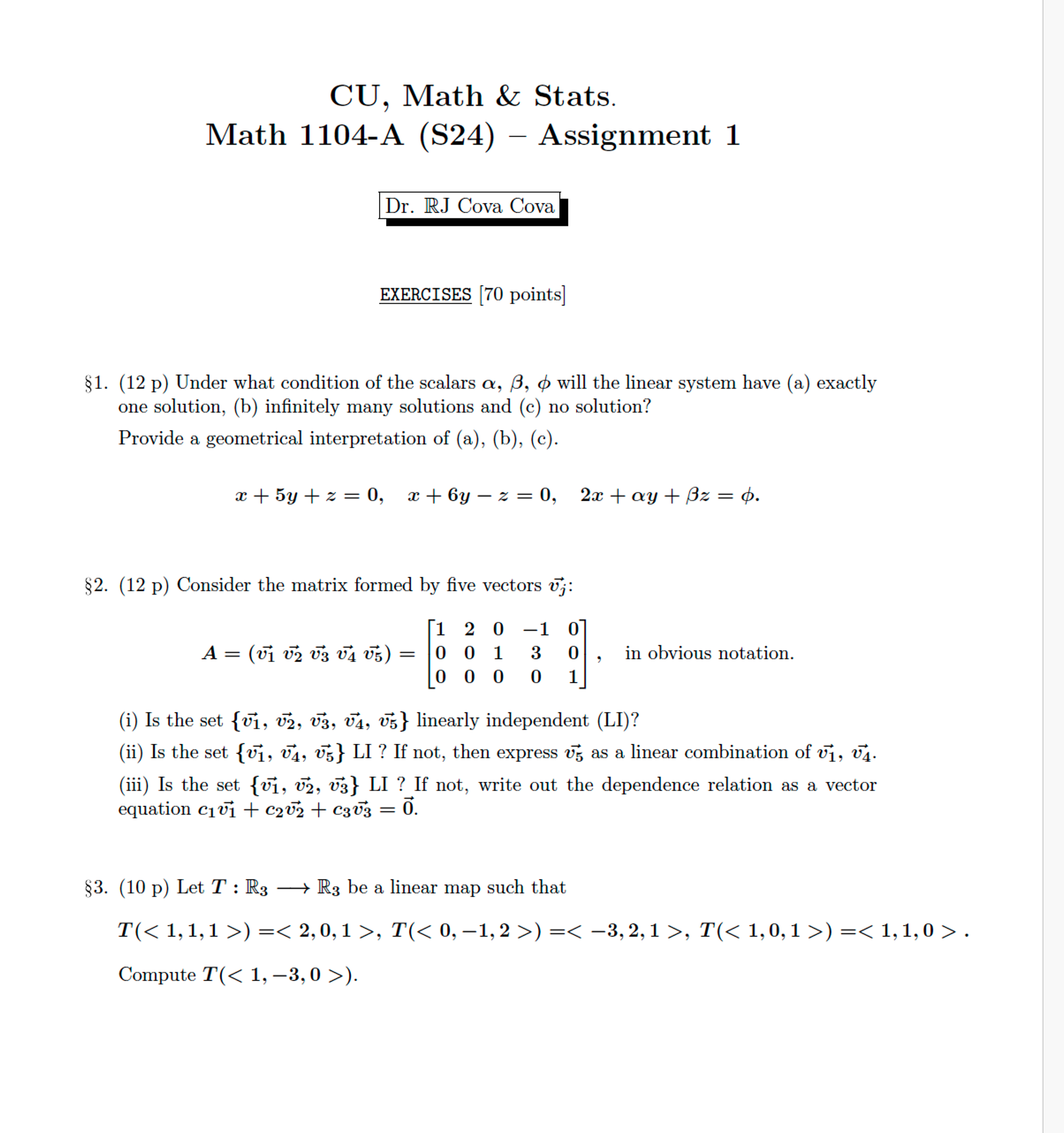 Solved CU, ﻿Math & Stats.Math 1104-A (S24) - ﻿Assignment | Chegg.com