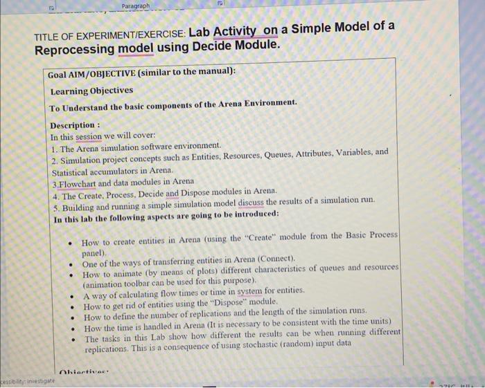 TITLE OF EXPERIMENTIEXERCISE: Lab Activity on a | Chegg.com
