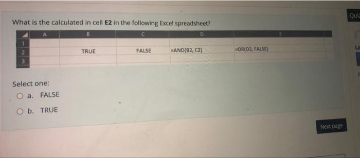 Solved What is the calculated in cell E2 in the following | Chegg.com