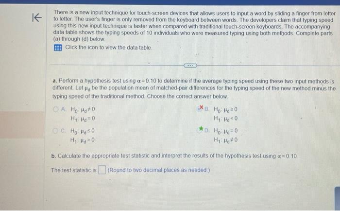 Solved There is a new input technique for touch-screen | Chegg.com