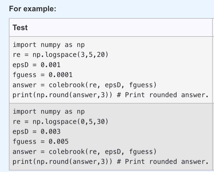 Solved The Colebrook equation can be used to compute the | Chegg.com