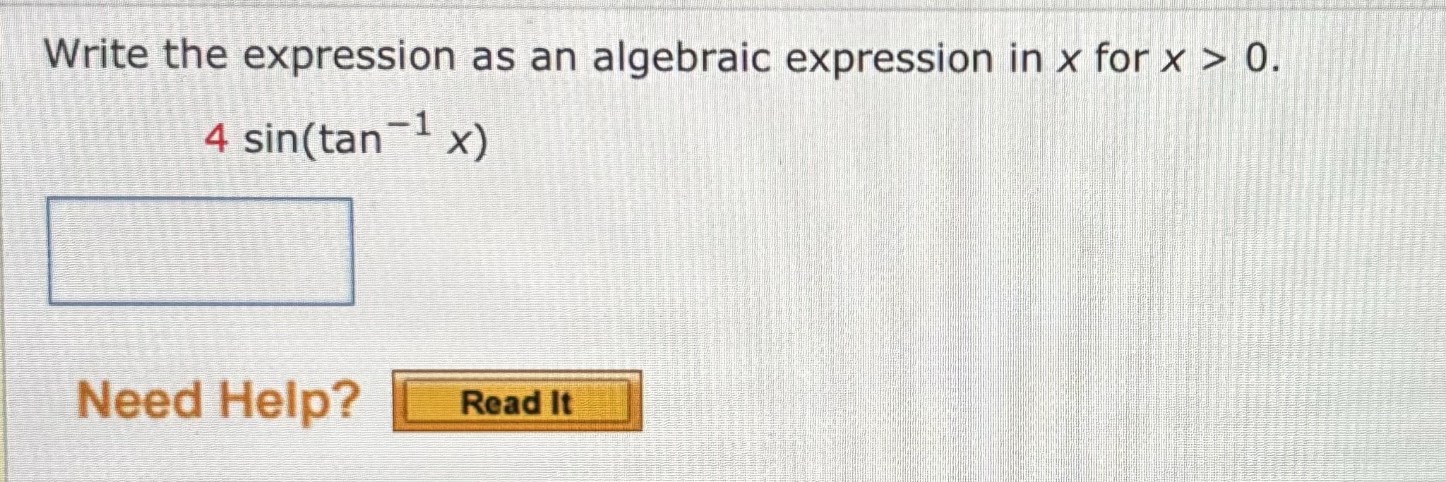 Solved Write the expression as an algebraic expression in x | Chegg.com