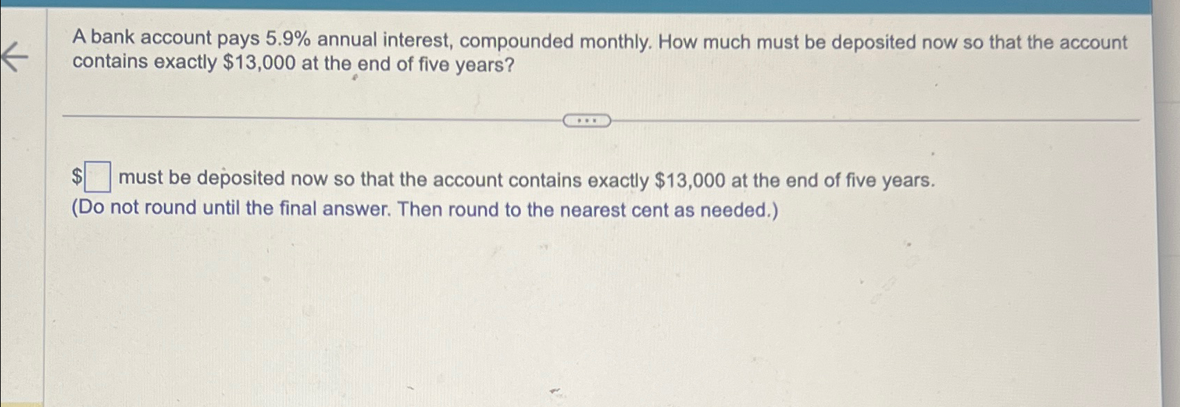 Solved A bank account pays 5.9% ﻿annual interest, compounded | Chegg.com