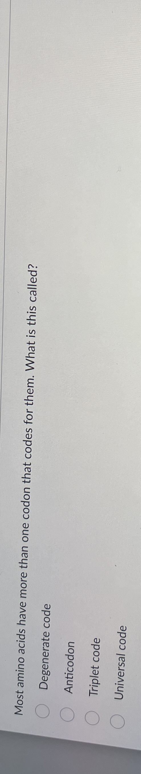 Solved Most amino acids have more than one codon that codes | Chegg.com