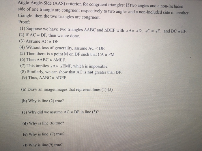 Solved Angle-Angle-Side (AAS) criterion for congruent | Chegg.com