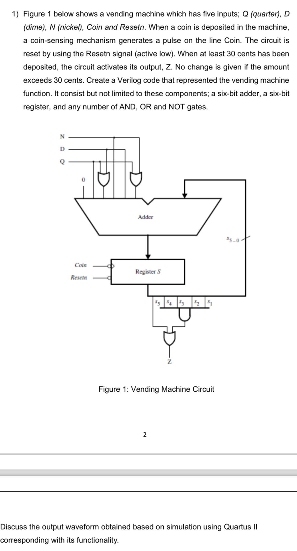 Solved Figure 1 ﻿below shows a vending machine which has | Chegg.com